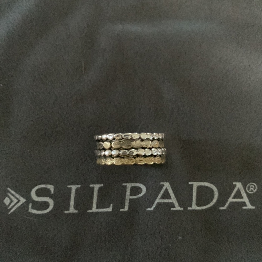 Silpada Brass Stacked Metals Ring - Gem